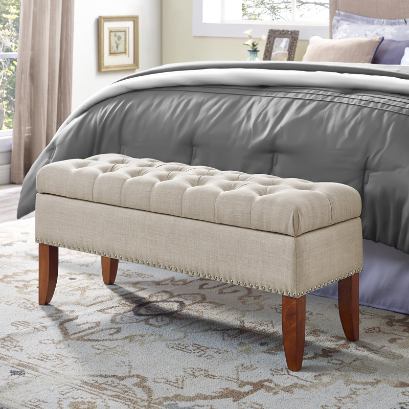 Mortensen upholstered flip top storage bench store
